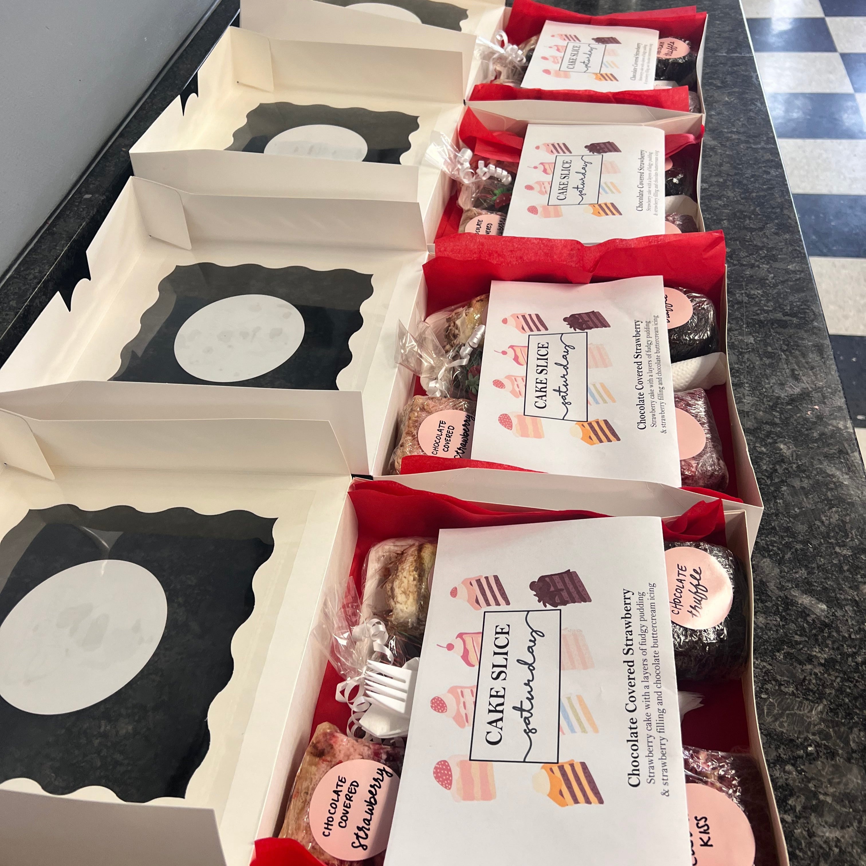 "Cake Slice Saturday" Cake Flight To Go Box – Chocolate Carousel